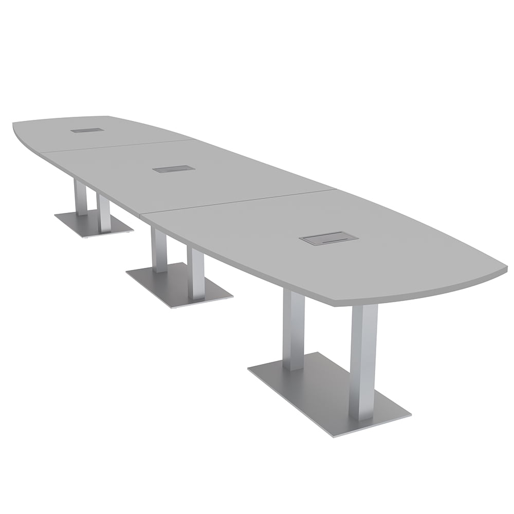 16' Arc Boat Modular Conference Table Metal Bases Power And Data ...