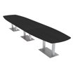 Modular 22 Ft Boardroom Table Boat Shaped Metal Bases Power And Data ...