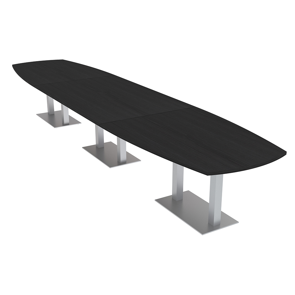 16' Arc Boat Modular Conference Table Metal Bases Power And Data ...