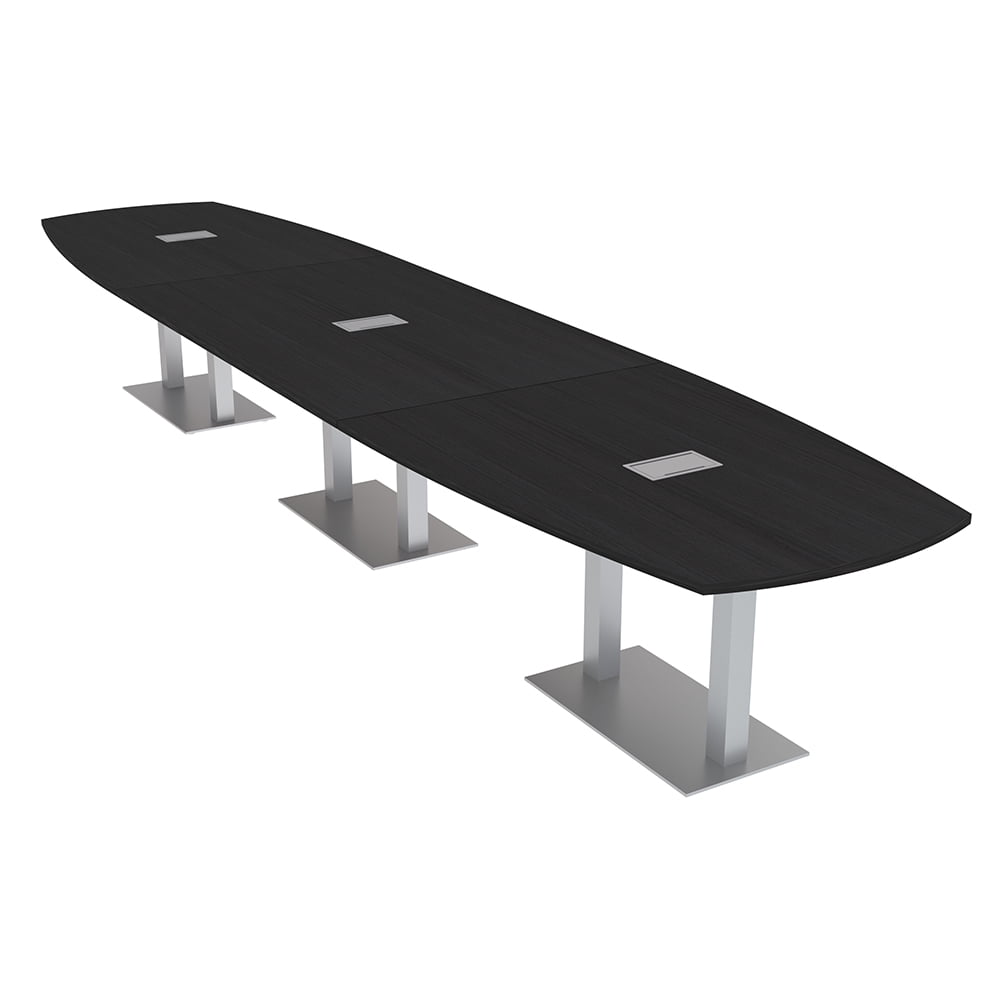 16' Arc Boat Modular Conference Table Metal Bases Power And Data ...