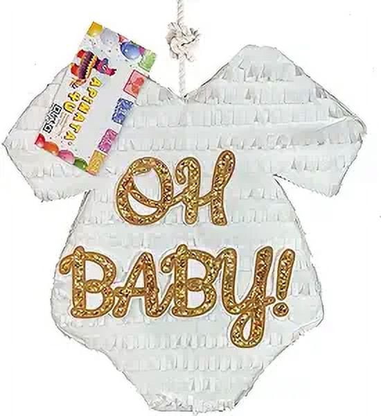 16" Baby Onesie Pinata for Gender Reveal Oh Baby! Gender Reveal He or ...