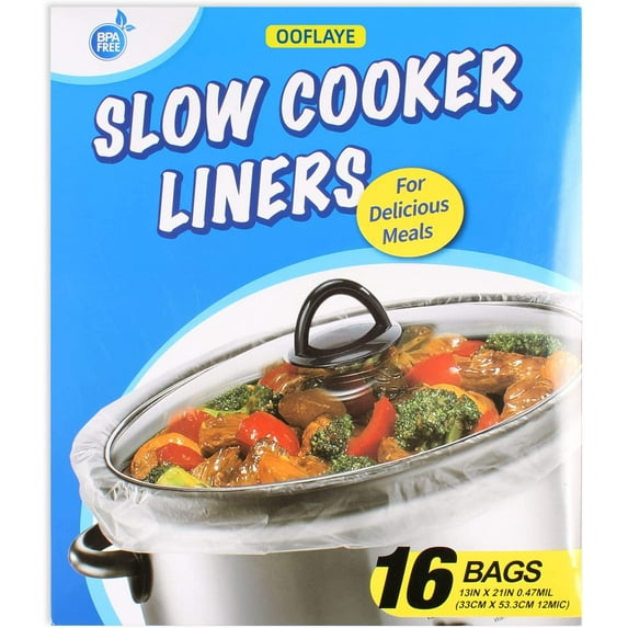 16 Bags Slow Cooker Liners, Disposable Multi Use Cooking Bags,Large ...