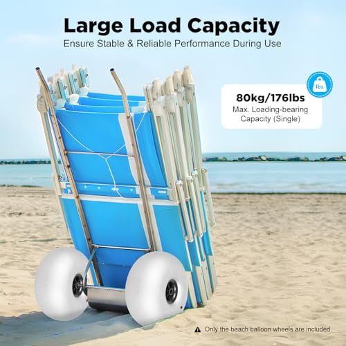 16" Balloon Wheels for Heavy Duty Kayak Cart 2 Pack Replacement Beach ...