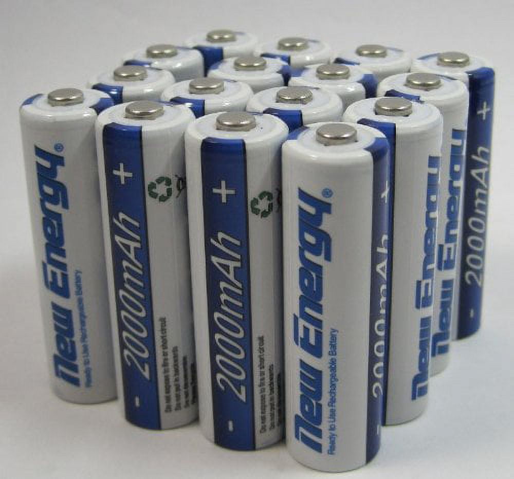 16 Batteries Rechargeable AA NiMH 2000mAh 1.2V 1500 Cycles Battery New ...