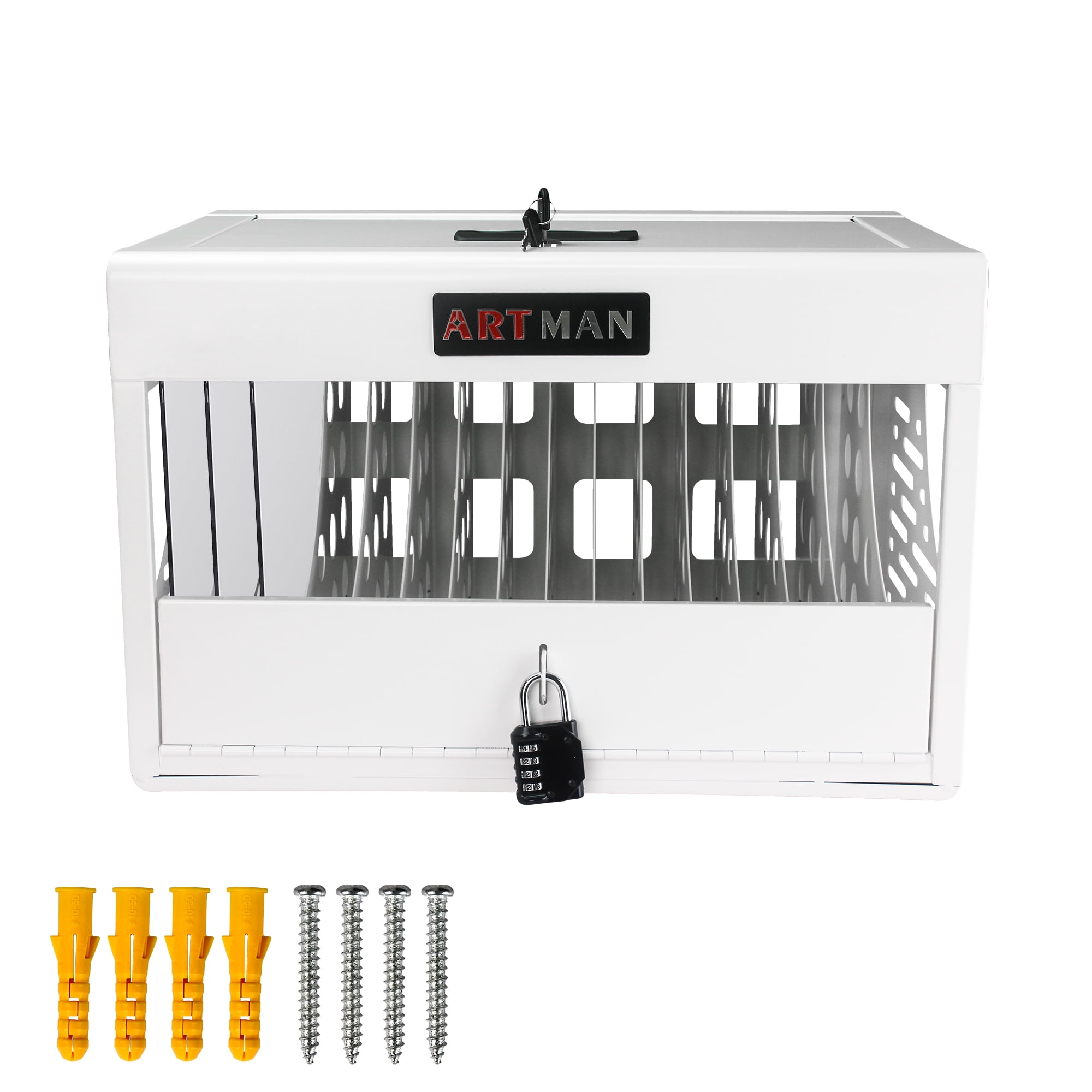 16 Bay Charging Cabinet For Laptop Locking Charging Cart For Chromebook ...