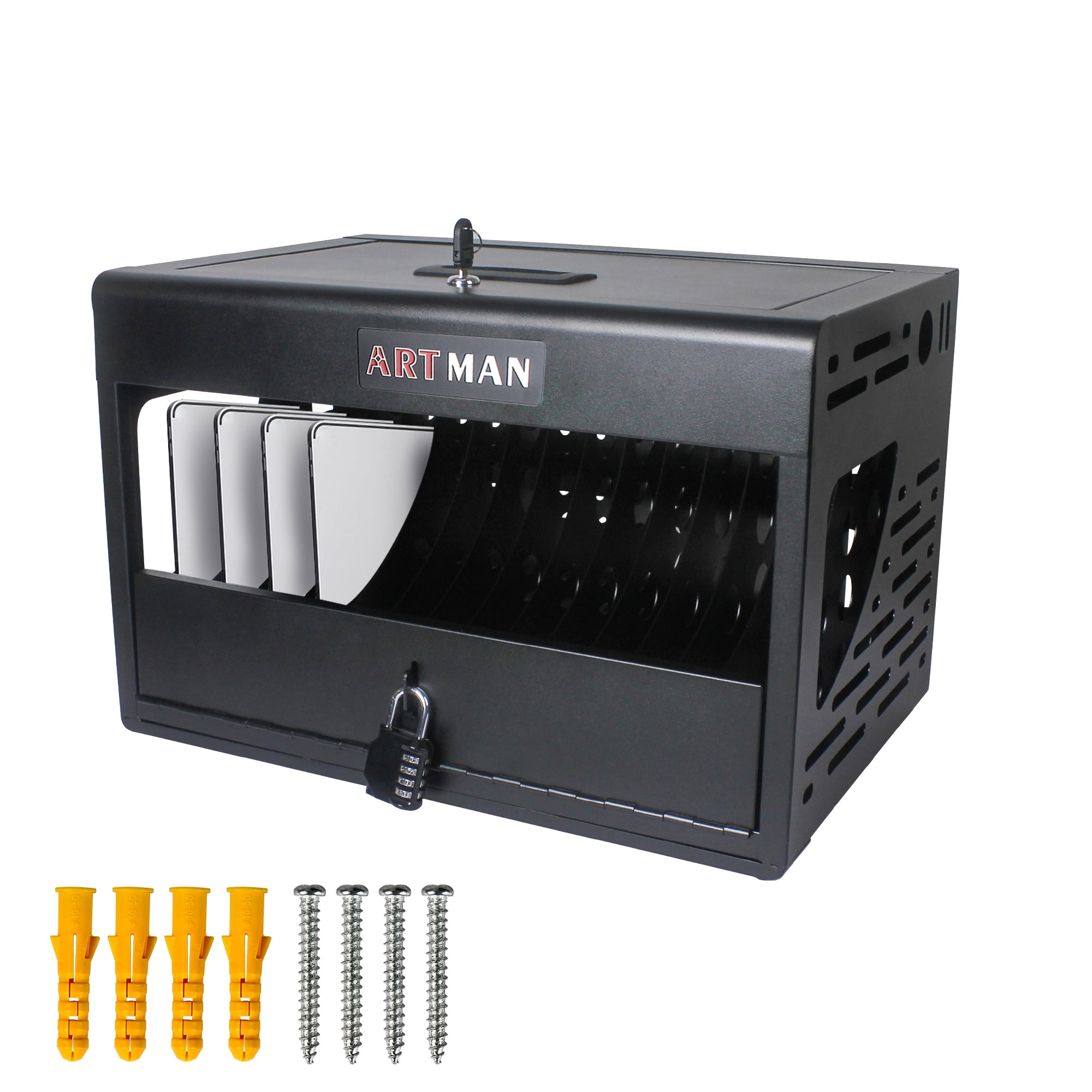 16 Bay Charging Cabinet For Laptop Locking Charging Cart For Chromebook ...