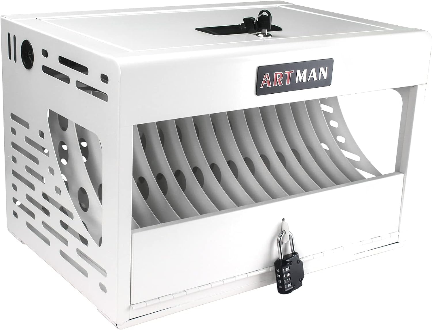 16 Bay Charging Cabinet for Laptop, Locking Charging Station for ...