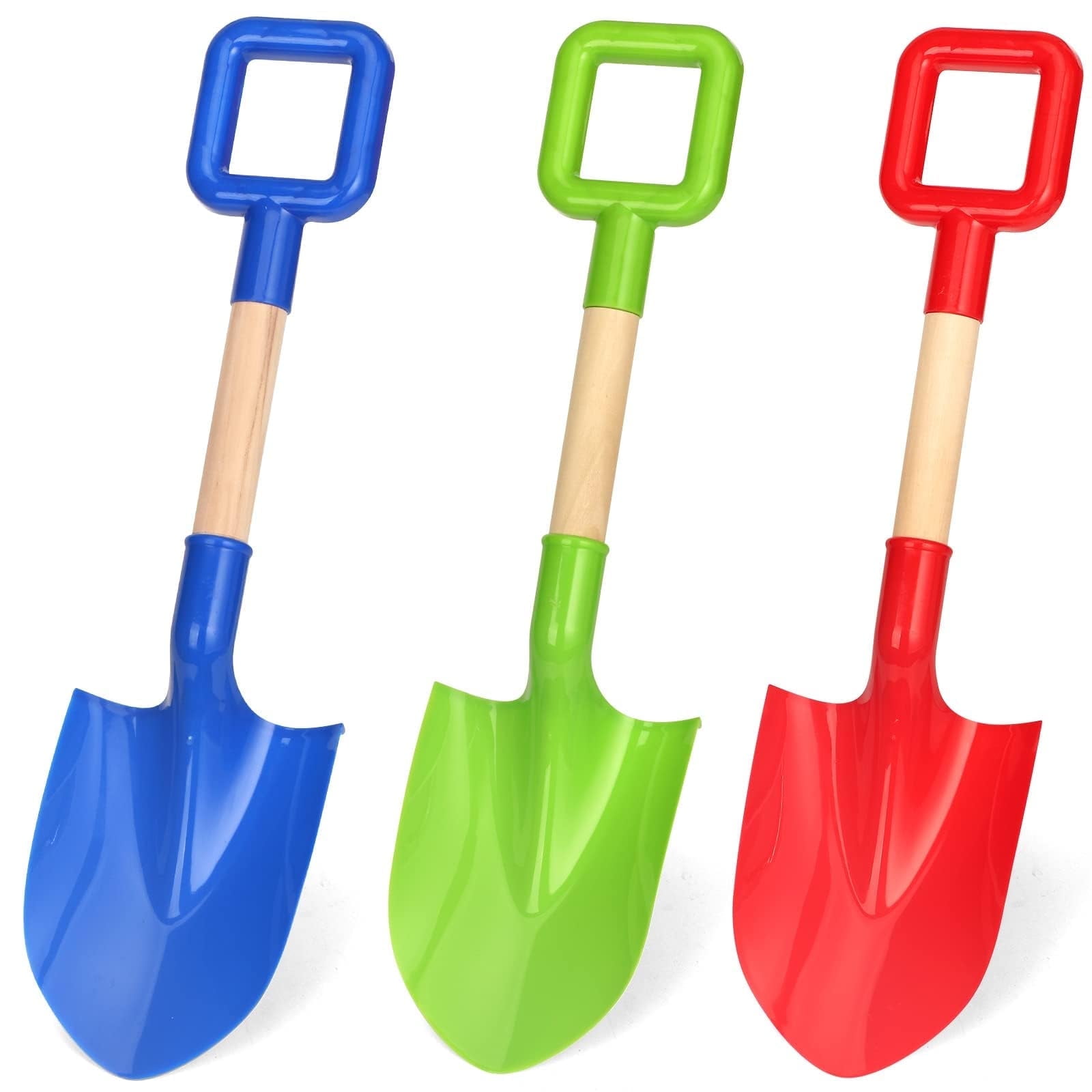 "16"" Kids Beach Sand Shovels Set, Wooden Handle Gardening Tools ...