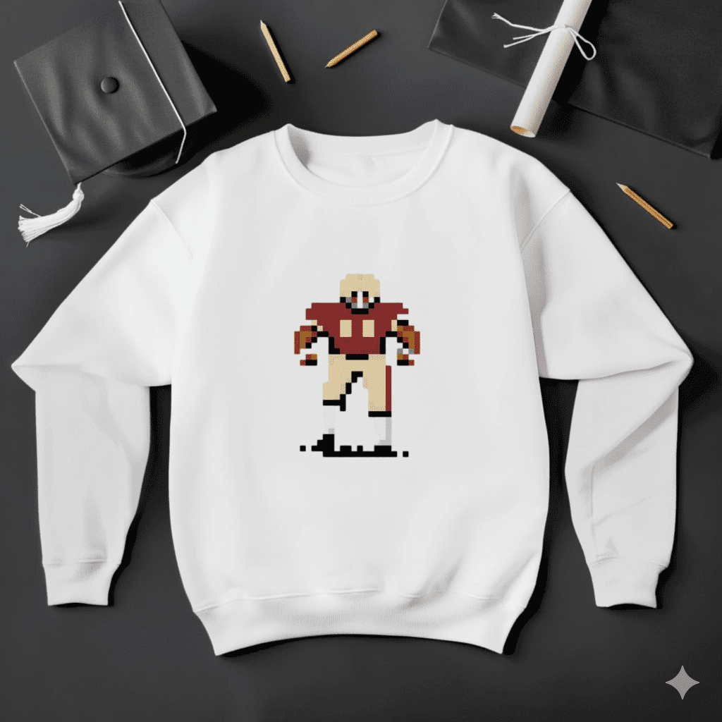 16-Bit Football Retro Pixel Gamer Graphic Vintage Style Sweatshirt, up ...