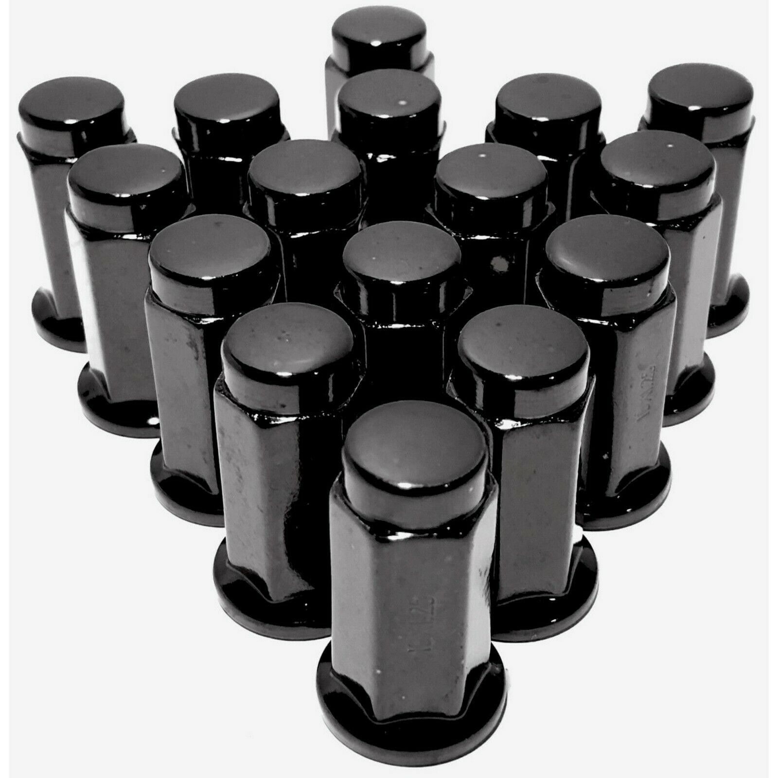 16 Black 10x1.25 Flat Base Lug Nut Set 14mm Hex ATV UTV Kodiak Banshee ...