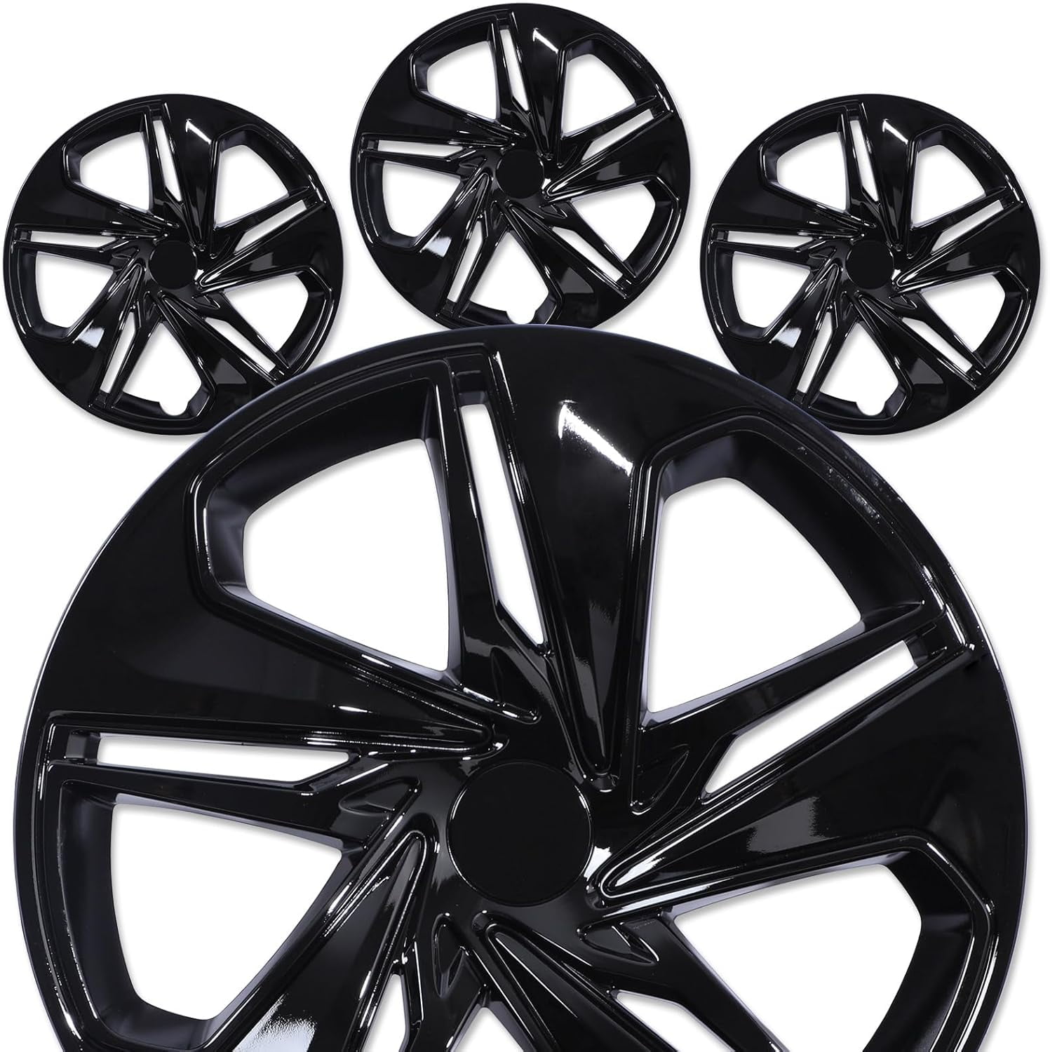 16" Black Lacquer Hubcaps Compatible with 2016-2026 Honda Civic Sedan ...