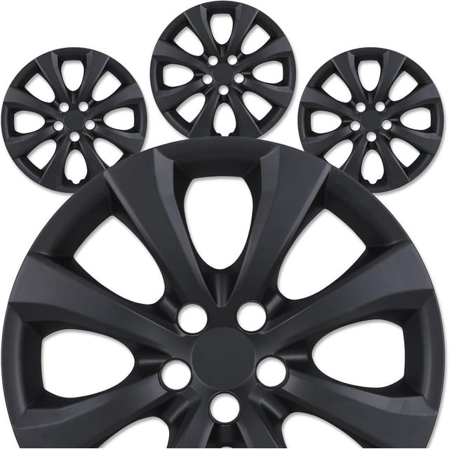 16" Black Matte Hubcaps Compatible with 2020-2026 Toyota Corolla & 2023 ...