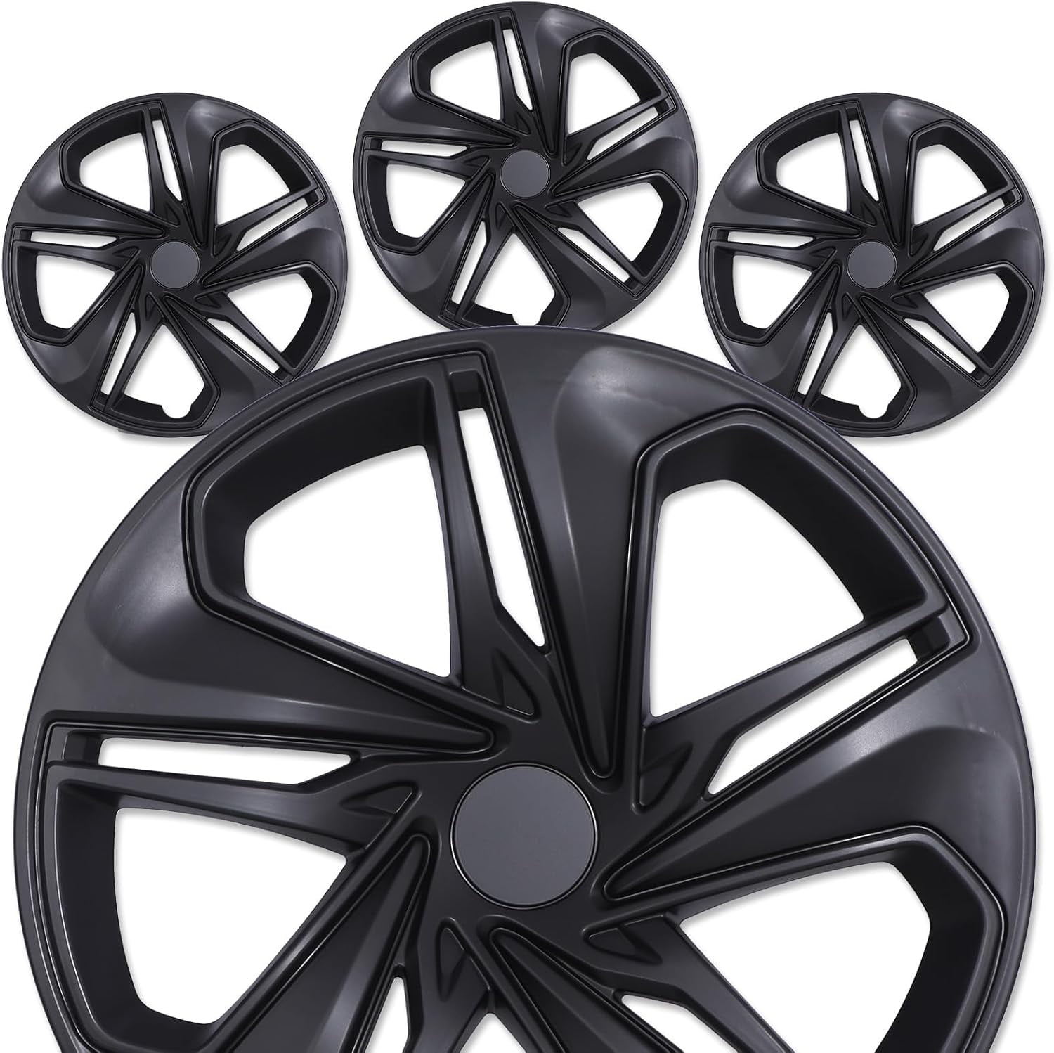 16" Black Matte Hubcaps Compatible with 2016-2026 Honda Civic Sedan ...