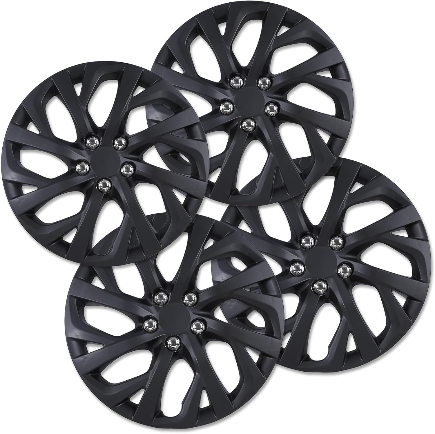16" Black Matte Hubcaps with Decoration Nuts for Toyota Corolla 2009 ...