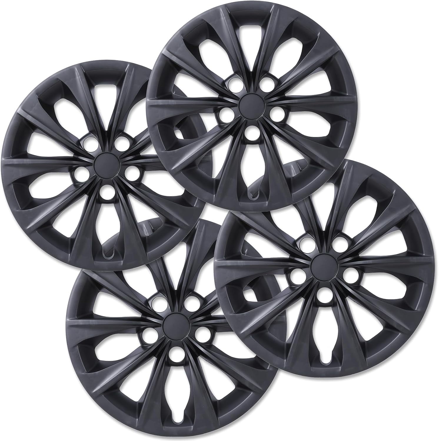 16" Black Matte Hubcaps for Toyota Camry / Camry Hybrid 2015 2016 2017 ...