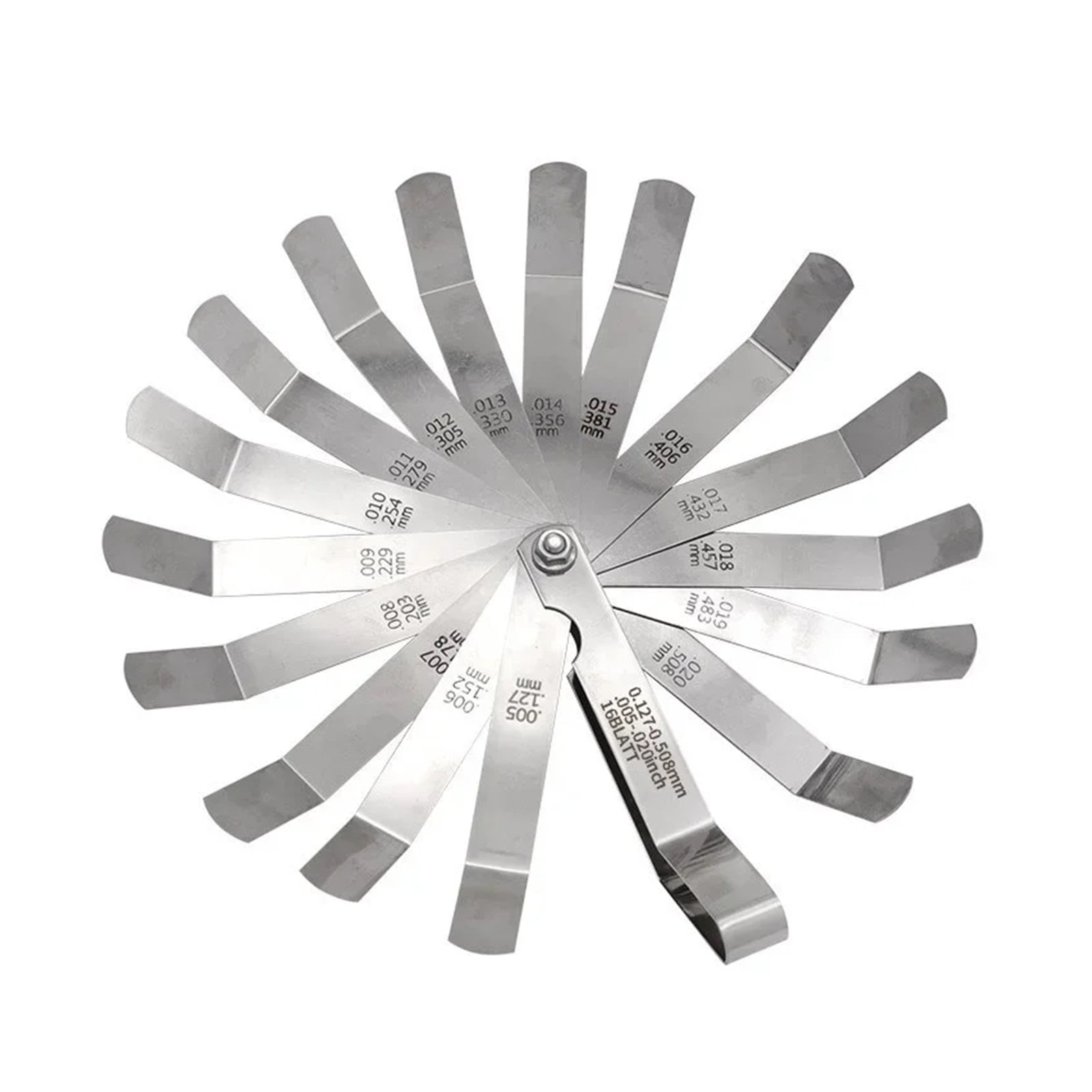 16 Blades 0.127 to 1MM Feeler Gauge Metric Gap Filler Gage Measurment ...