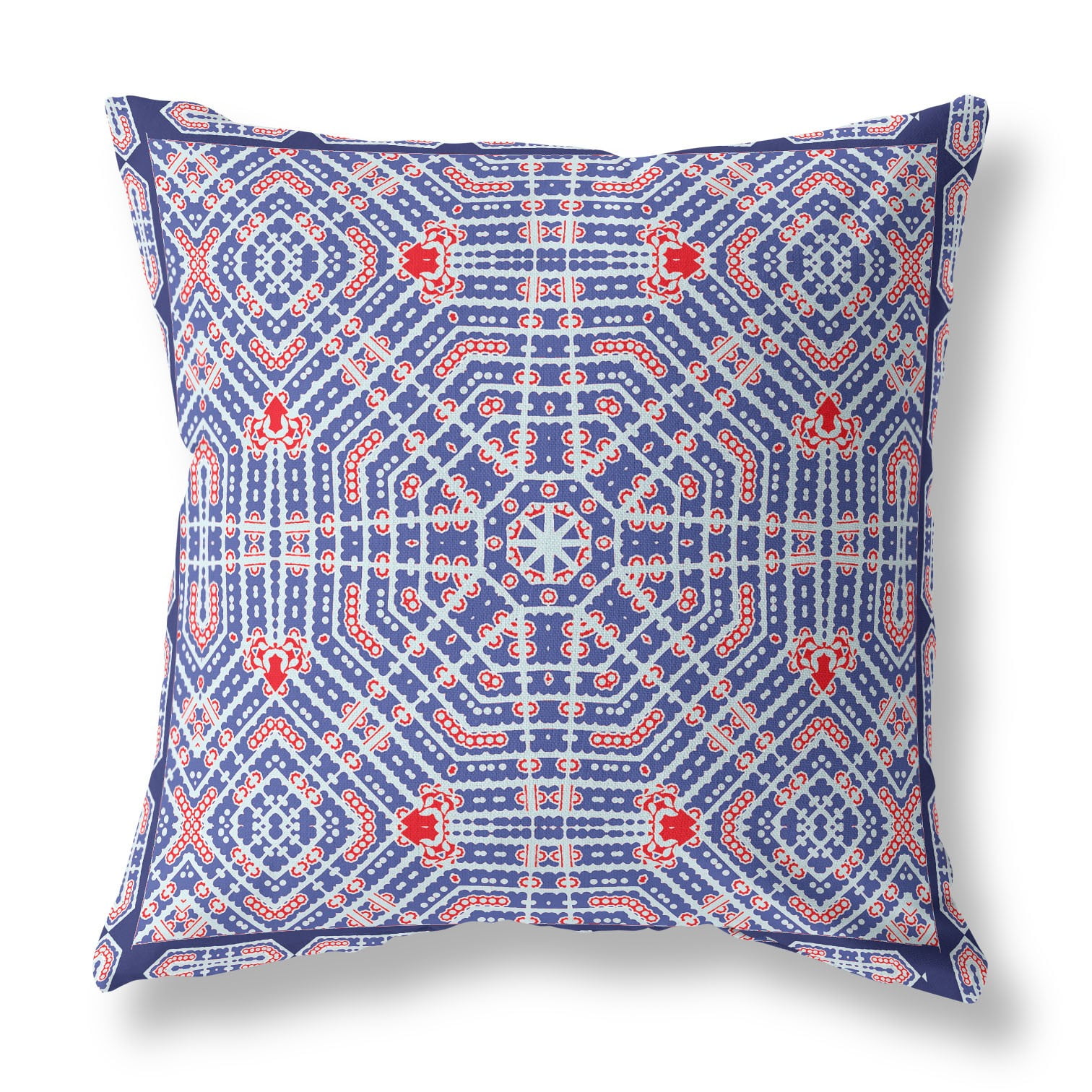 16â€ Blue Red Geostar Indoor Outdoor Throw Pillow - Walmart.com