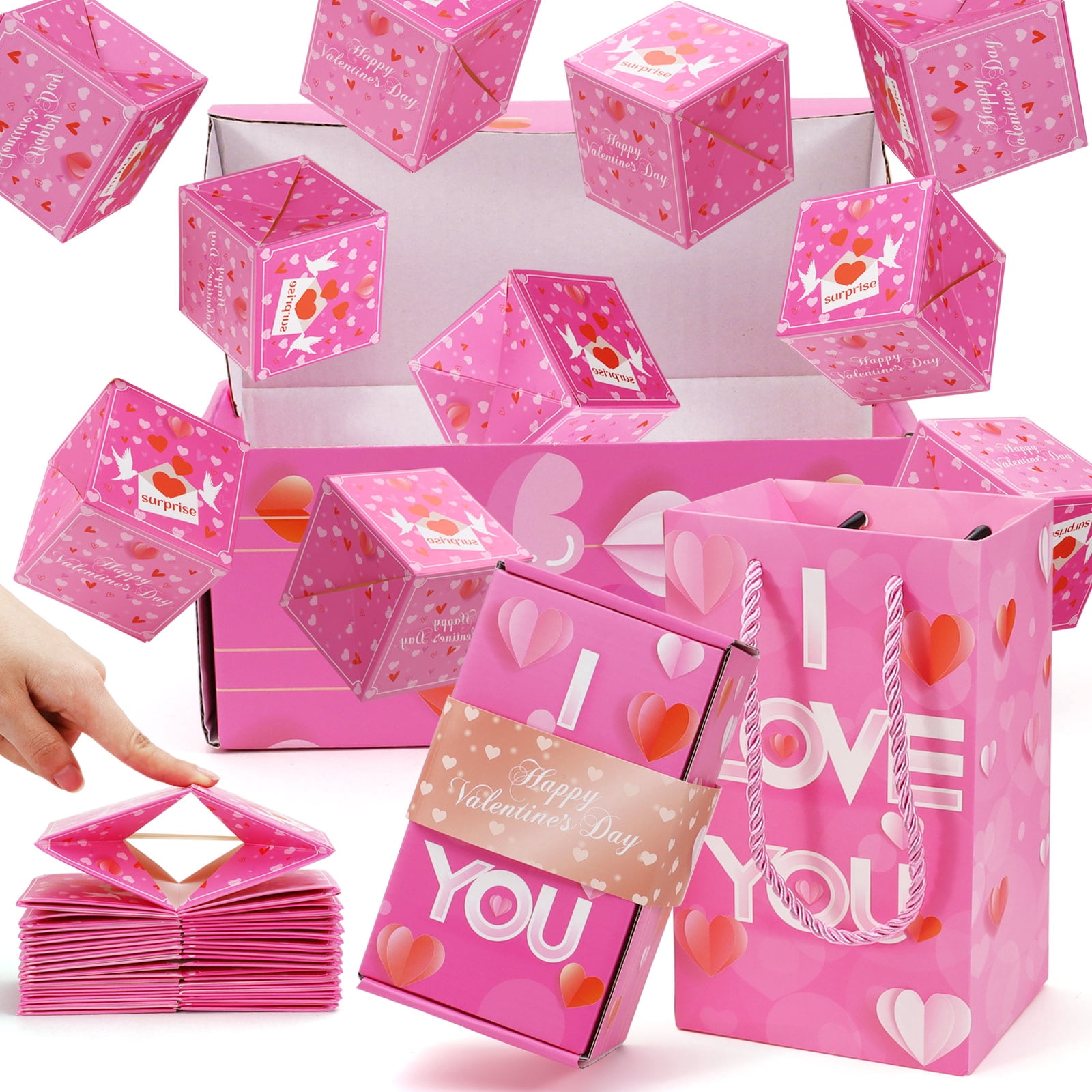 16 Bounces Surprise Explosion Gift Box, Folding Bouncing Exploding Gift ...