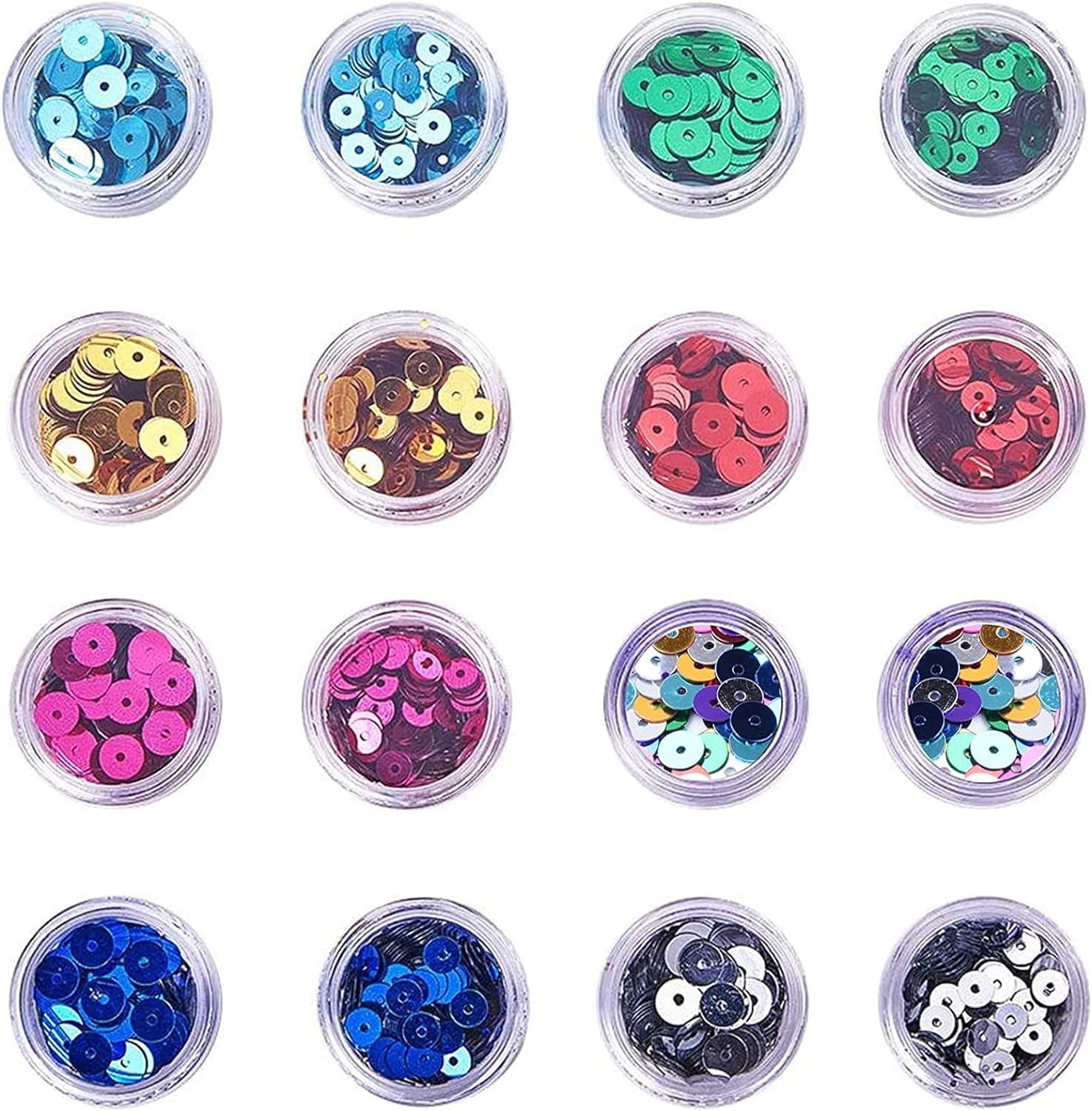 16 Boxes 5mm 6mm Flat Sequin Paillettes Metallic Loose Sequins for ...