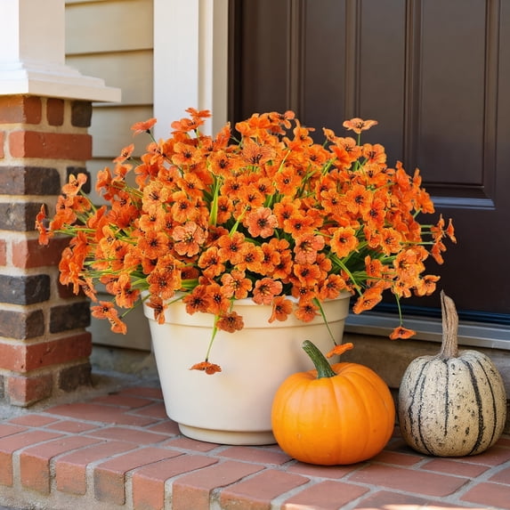 16 Bundles Artificial Fake Plants Flowers for Outdoor Outside Autumn ...