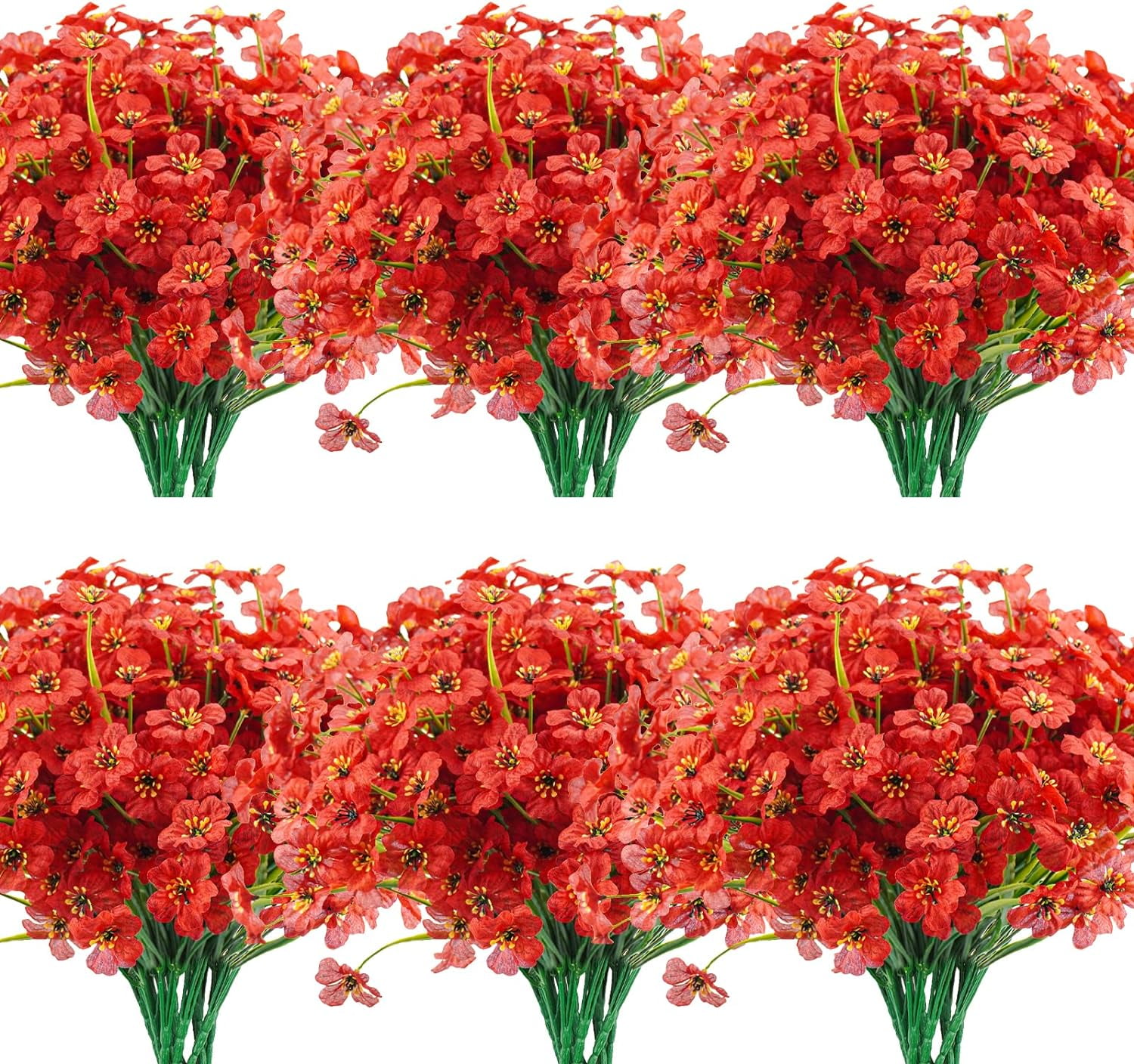 16 Bundles Artificial Fall Flowers No Fade Faux Autumn Plants, Fake ...