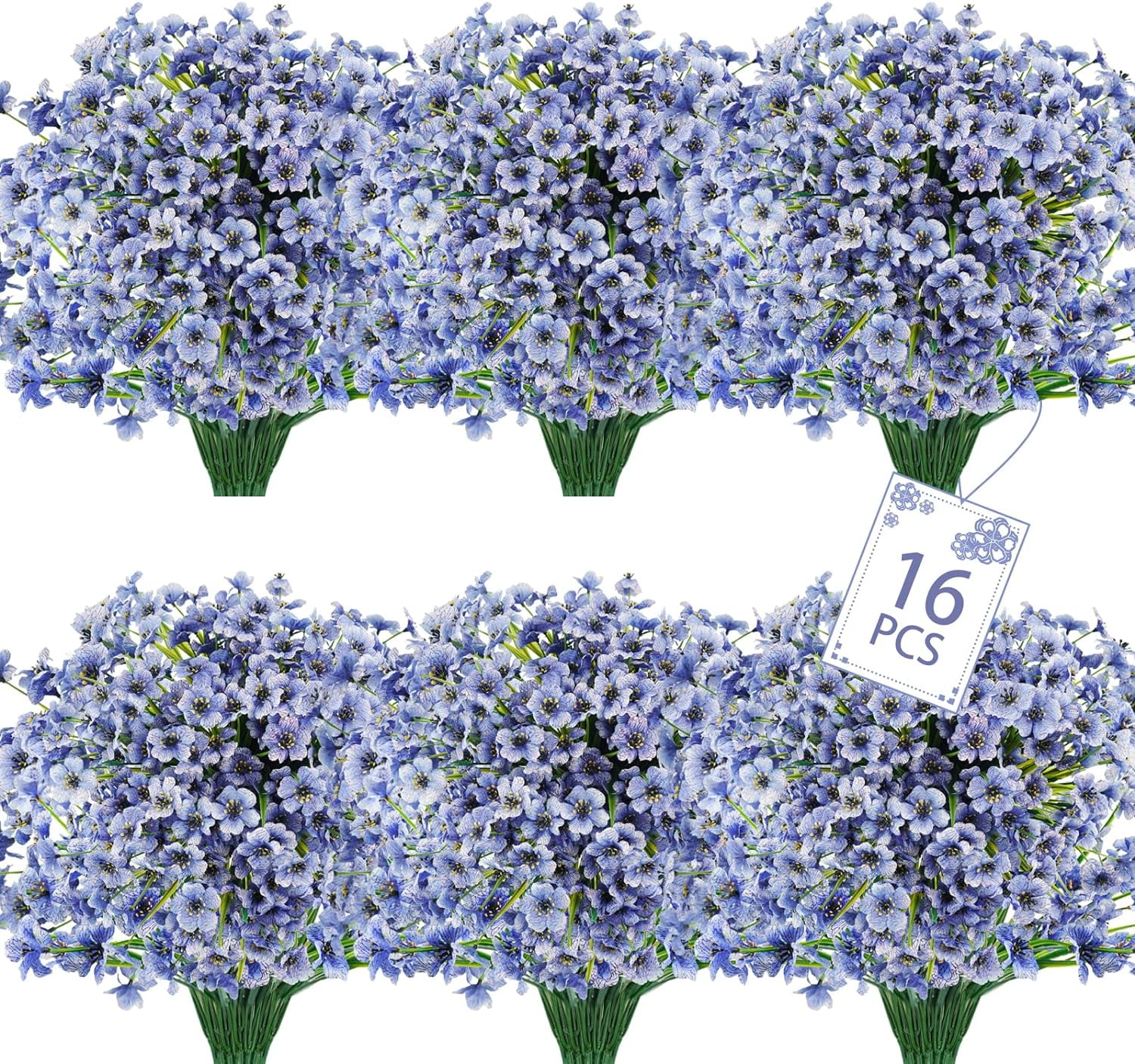 16 Bundles Artificial Fall Flowers No Fade Faux Autumn Plants, Fake ...