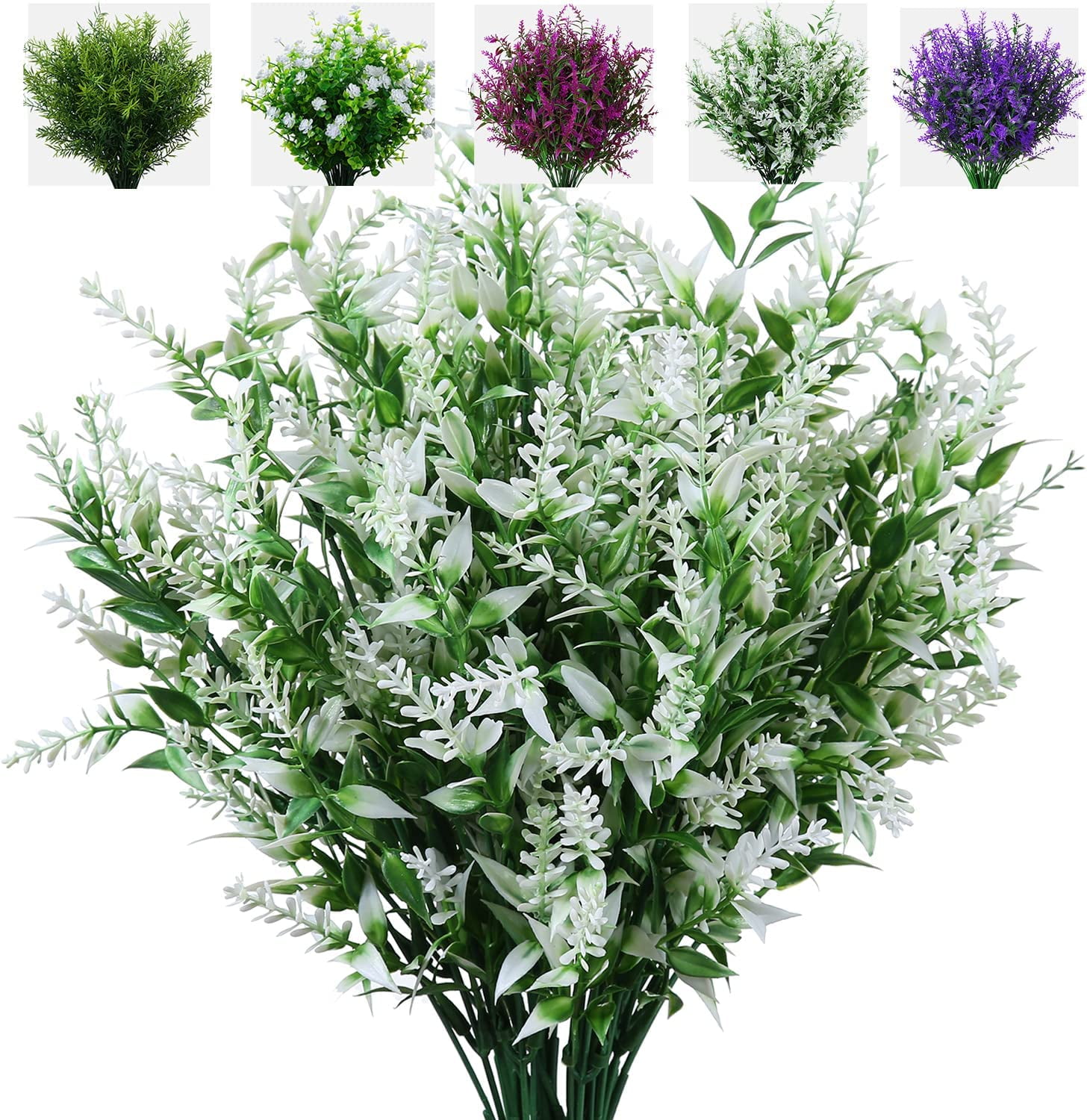 16 Bundles Artificial Lavender Flowers, Faux Outdoor Lavender Flowers ...