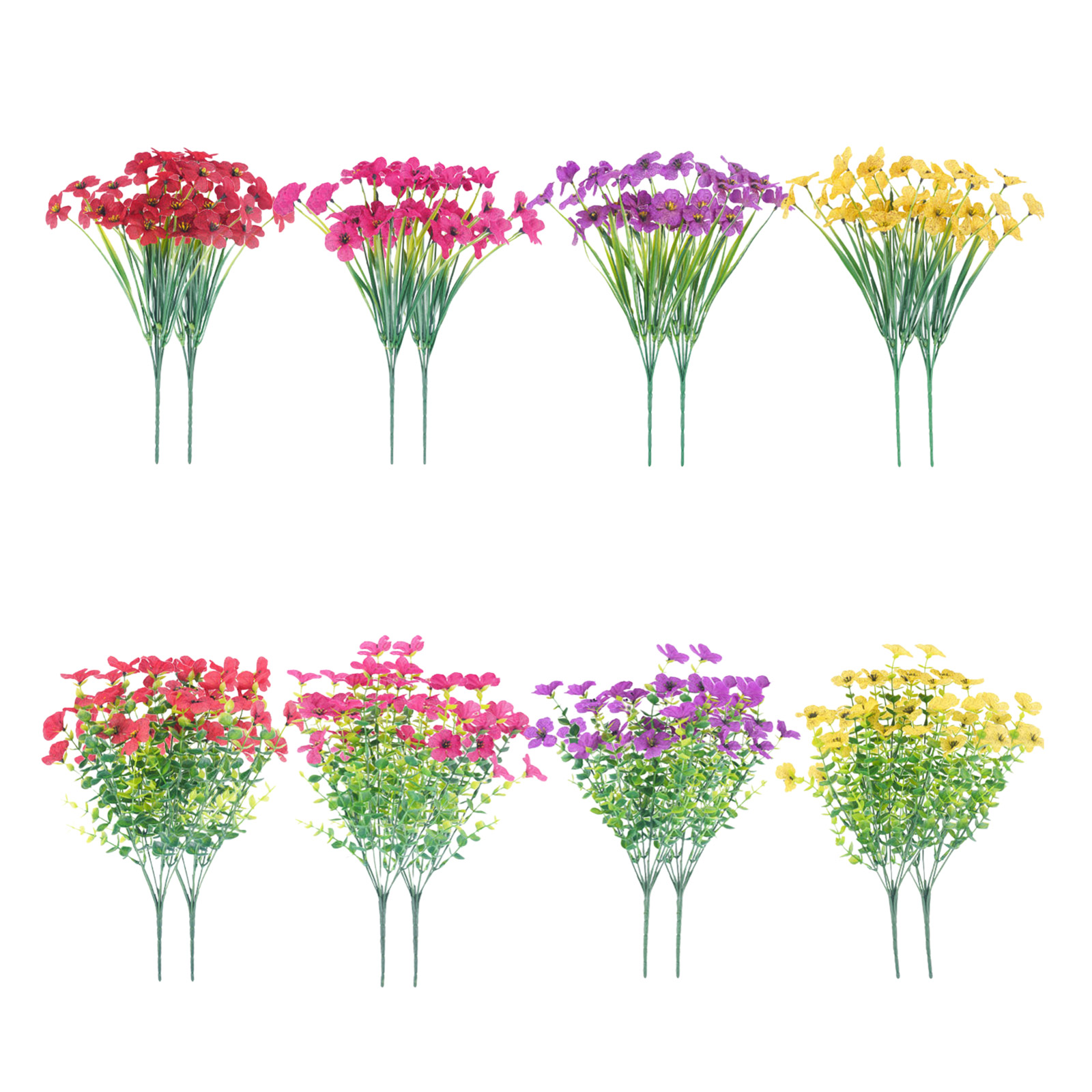 16 Bundles Flowers For Outdoors Spring Summer Decoration Violet And ...
