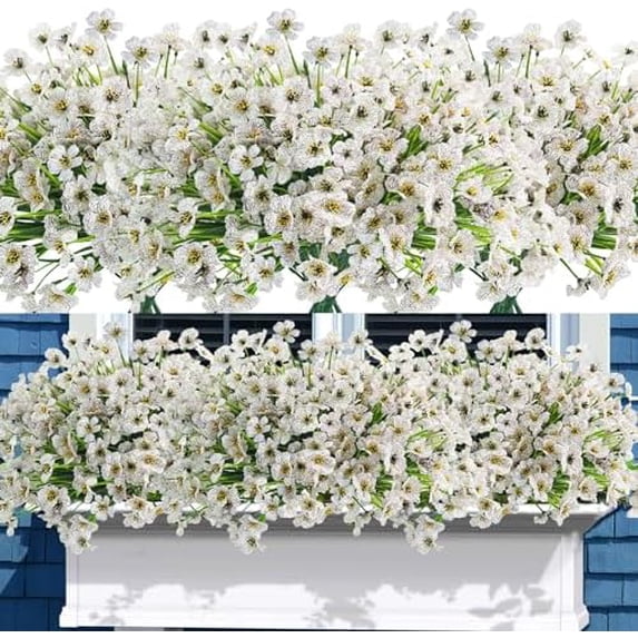 16 Bundles Outdoor Artificial Flowers UV Resistant Fake Flowers No Fade ...