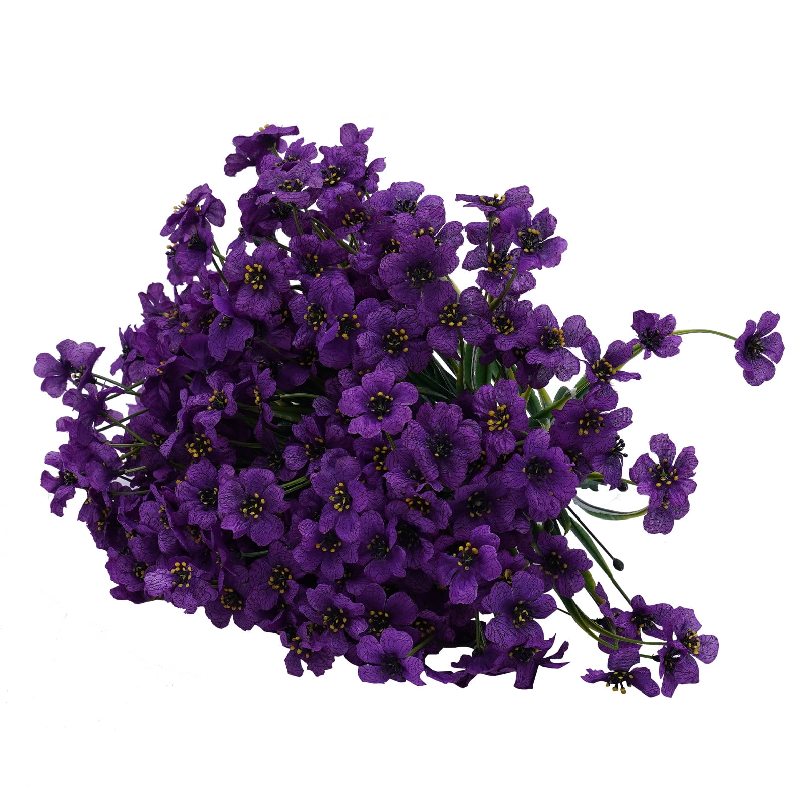 16 Bundles Purple Artificial Flowers Plastic Myosotis Artificial ...