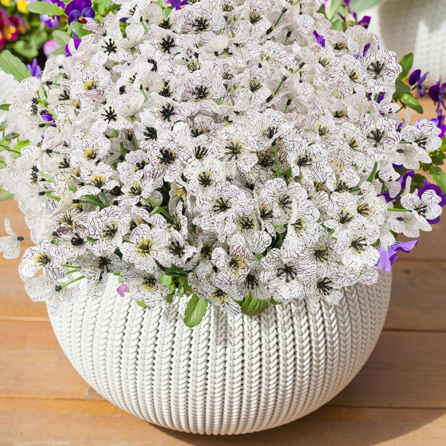 16 Bundles White Spring Artificial Flowers for Outdoors Fake Spring ...