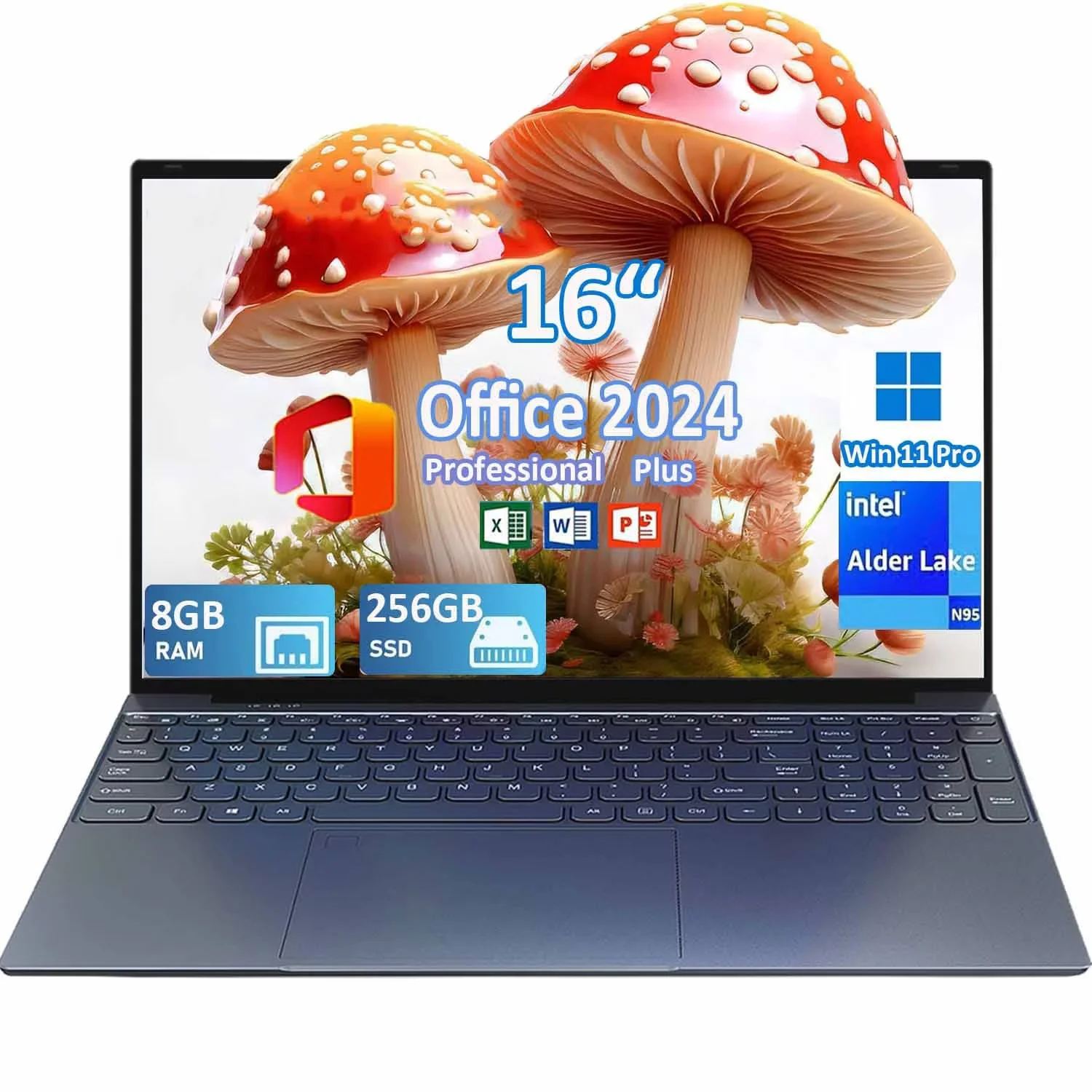 16" Business Laptop Windows 11 Pro Laptop Intel Alder Lake N95 16GB RAM ...