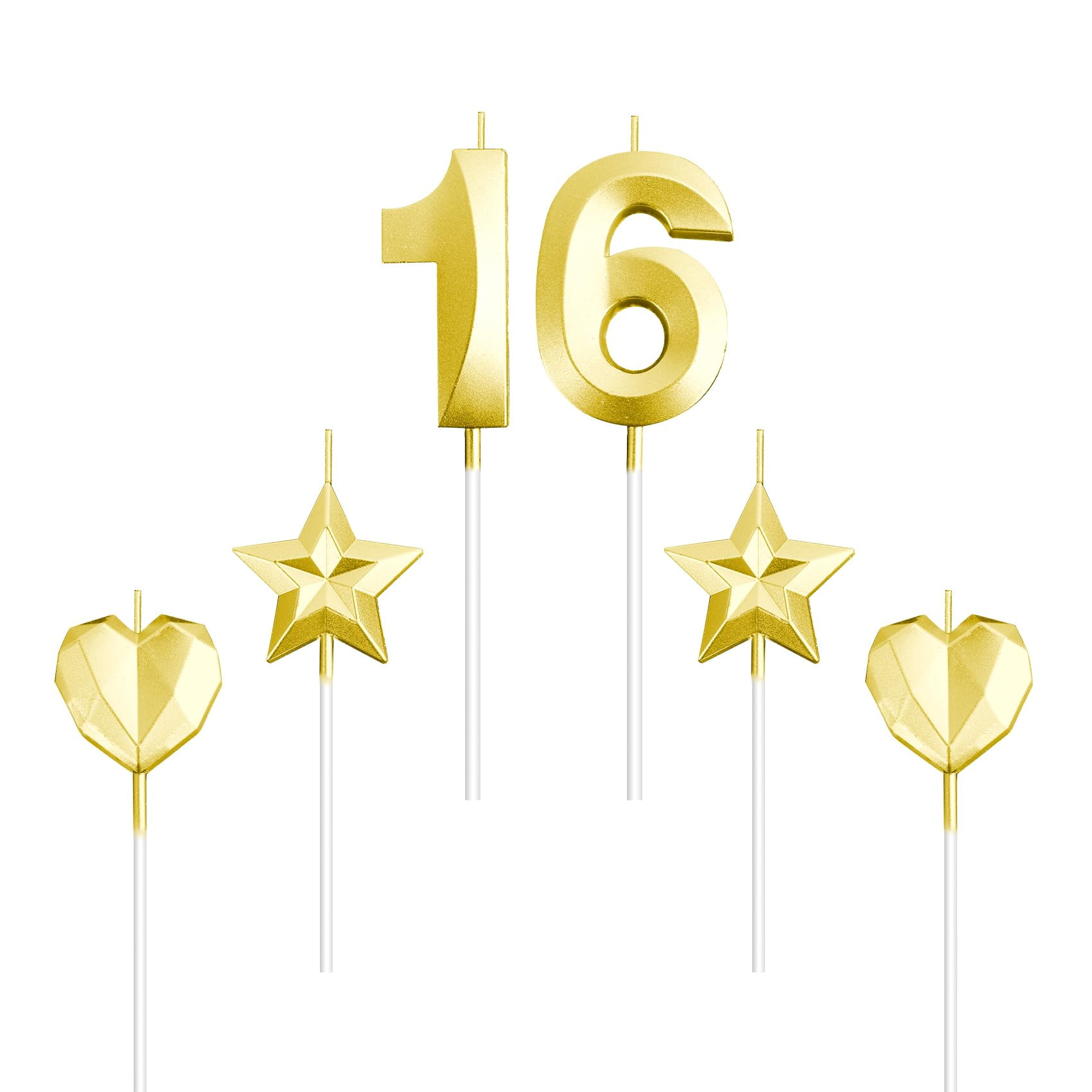 16 Candles 16th Birthday Candles and BSL1 Star Love Candles Number ...