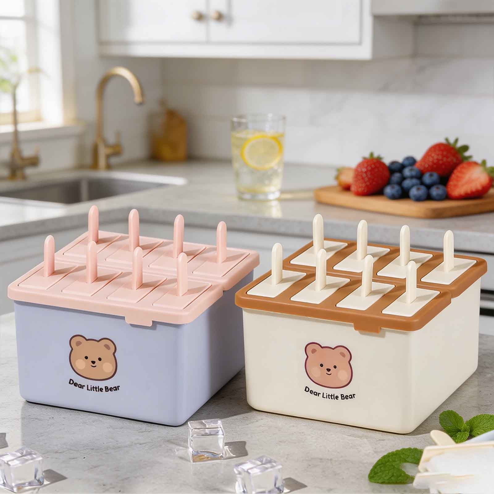 16 Cavities Popsicles Molds,Food-grade Silicone Maker,BPA-Free Popsicle ...