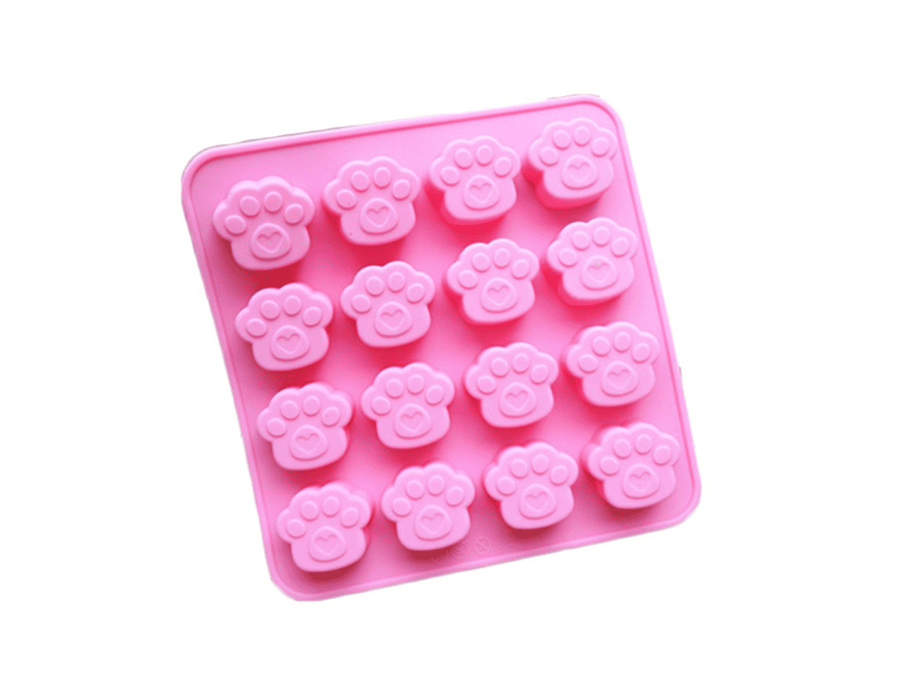 16 Cavity Paw Print Silicone Non Stick Cake Bread Mold Chocolate Jelly ...