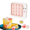 16-Cavity Silicone Ice Cube Tray with Lid, Small Round Ice Ball Maker ...