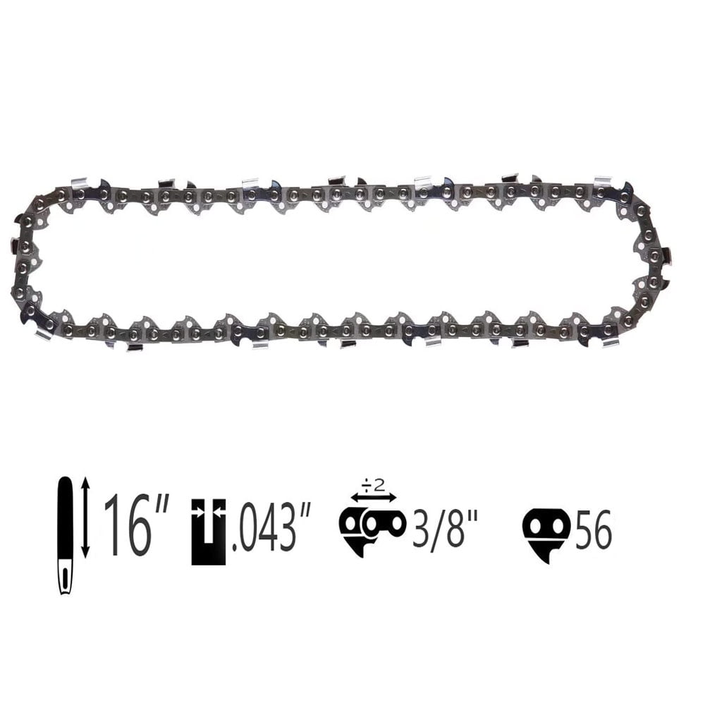 16" Chainsaw Chain Blade for EGO CS1600 56-Volt Chainsaw 3/8lp 56DL 043 ...