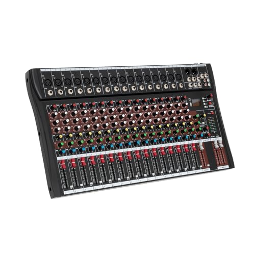 16 Channel Audio Mixer, DJ Bluetooth Mixing Console Sound Board USB ...