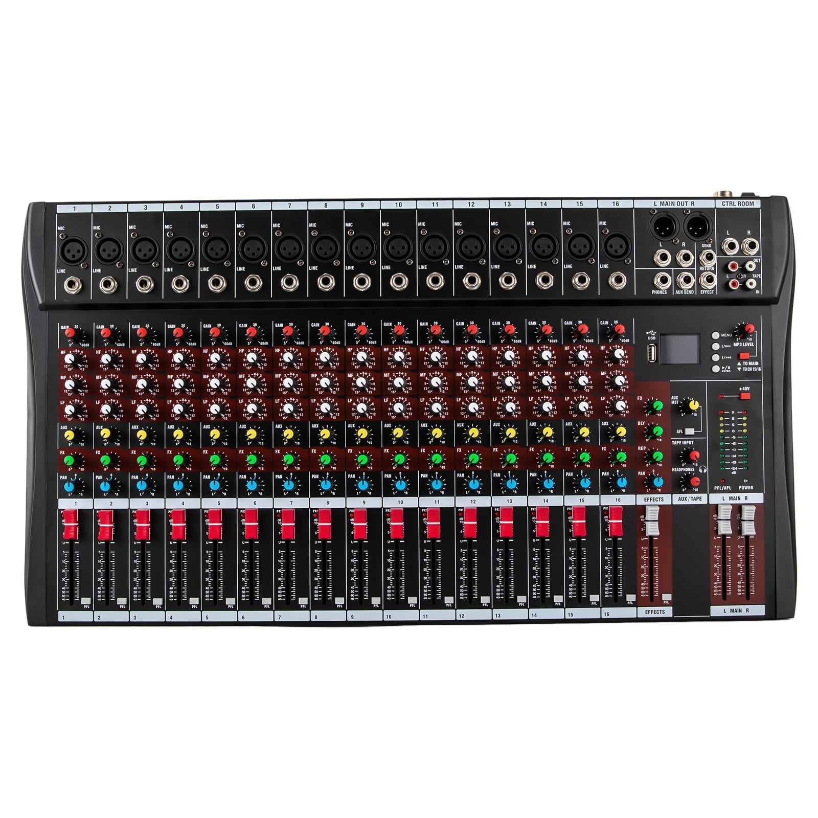 16 Channel Audio Mixer, Sound Mixing Console Mixer Bluetooth Live ...