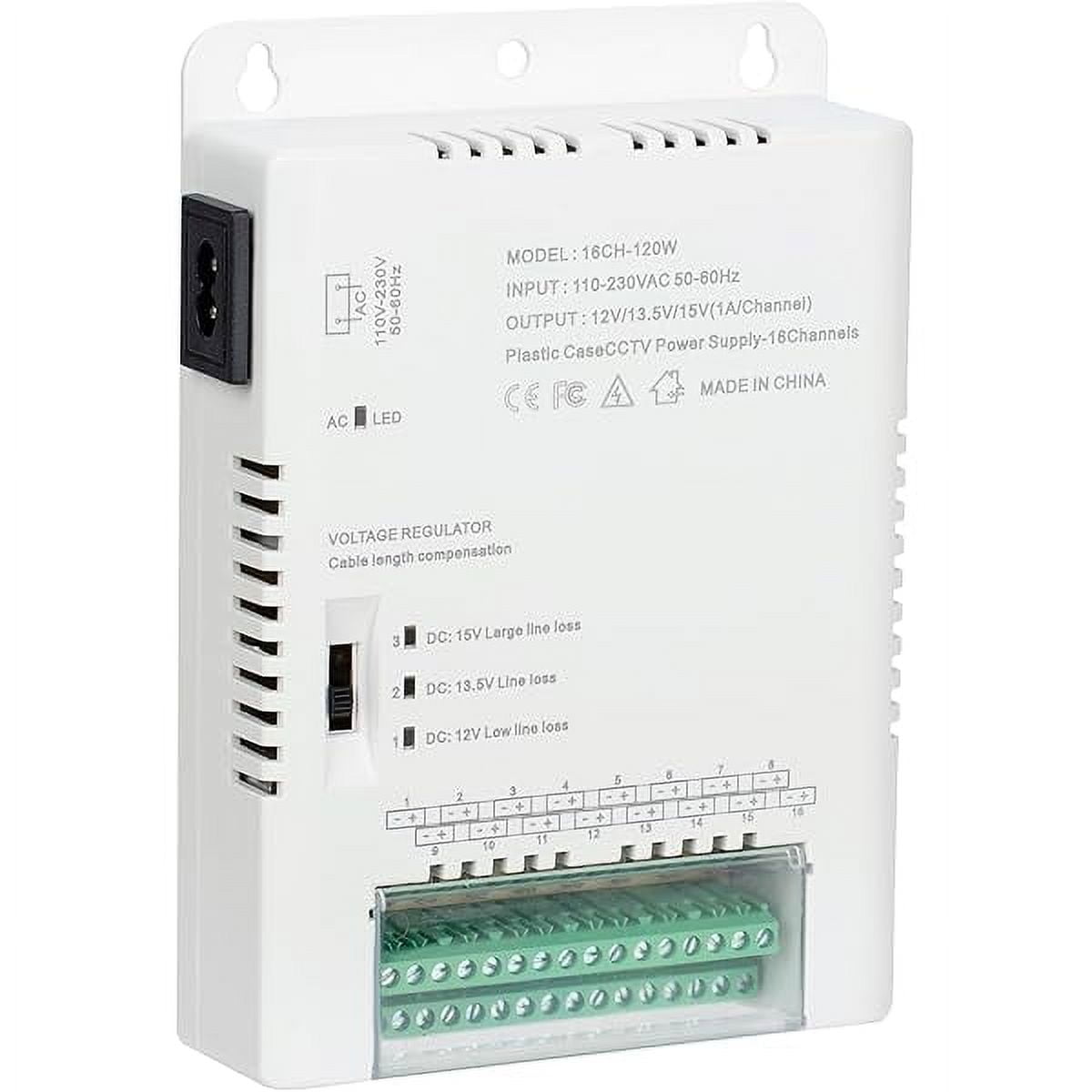 16 Channel CCTV Camera Power Supply Distribution Power Supply 90V ...