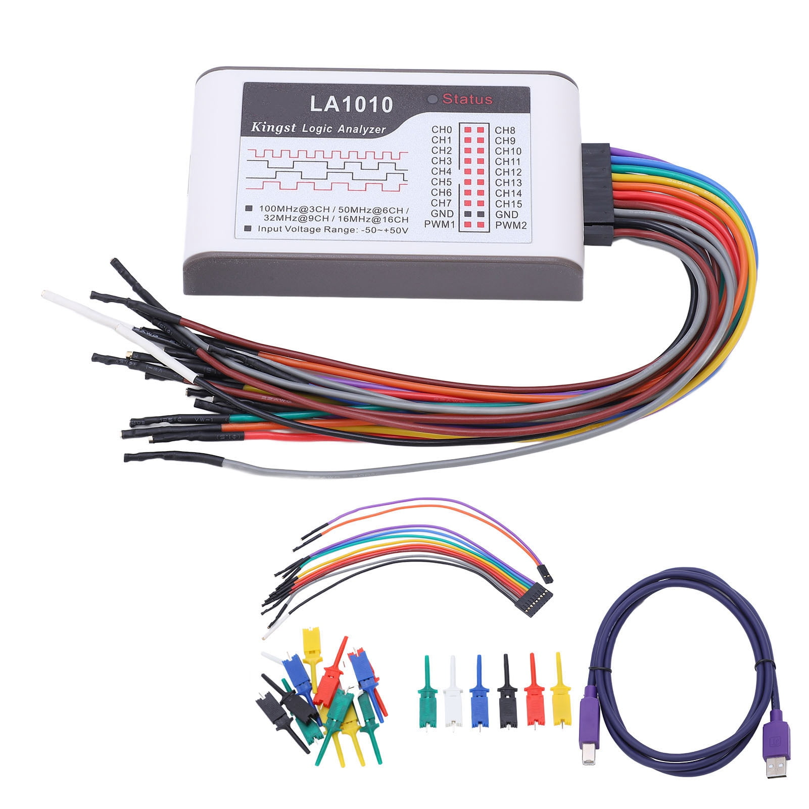 16 Channel Logic Analyzer with Cable Portable Analyzer Device 100M ...