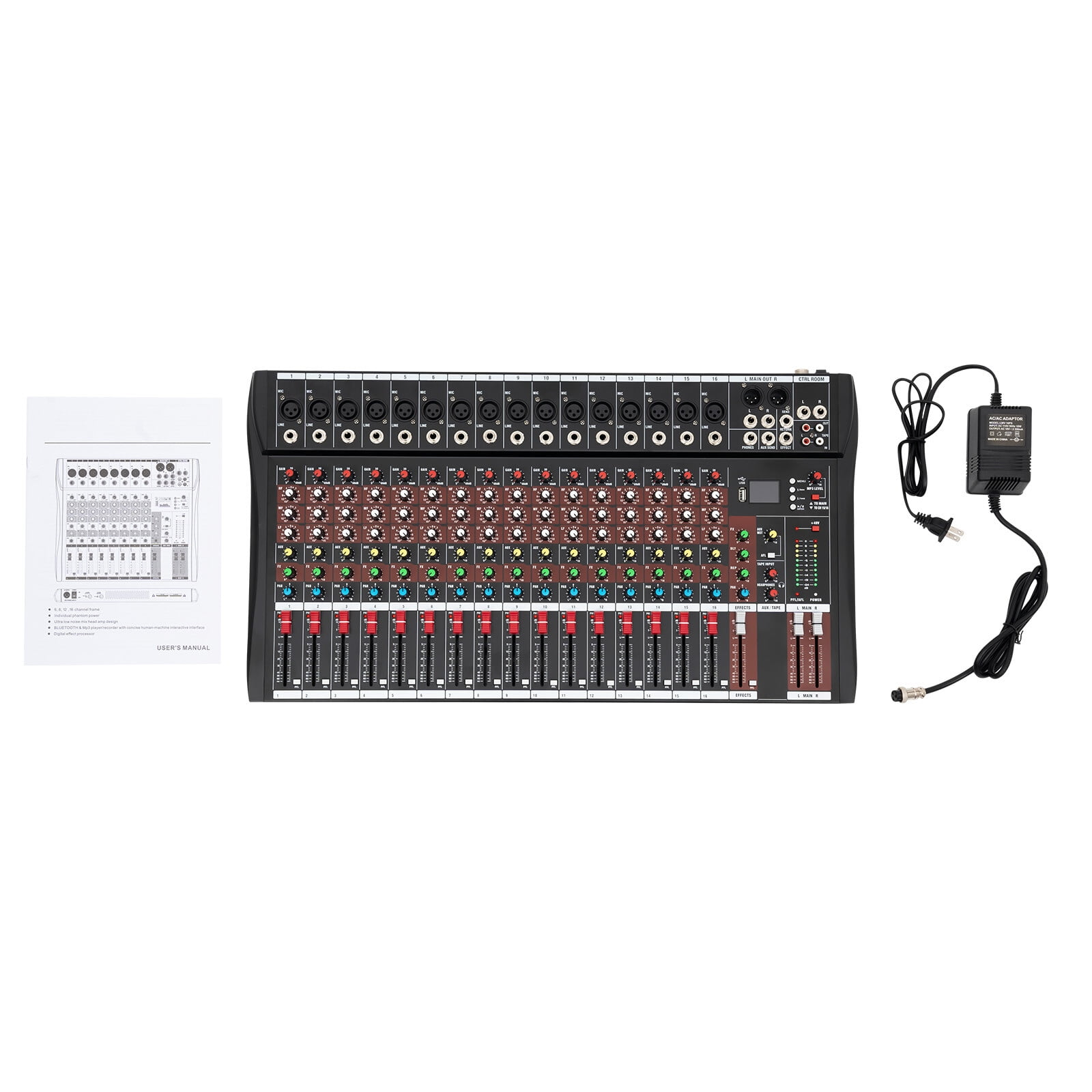 16-Channel Professional Audio Mixer Console, DJ Mixing Console for Home ...