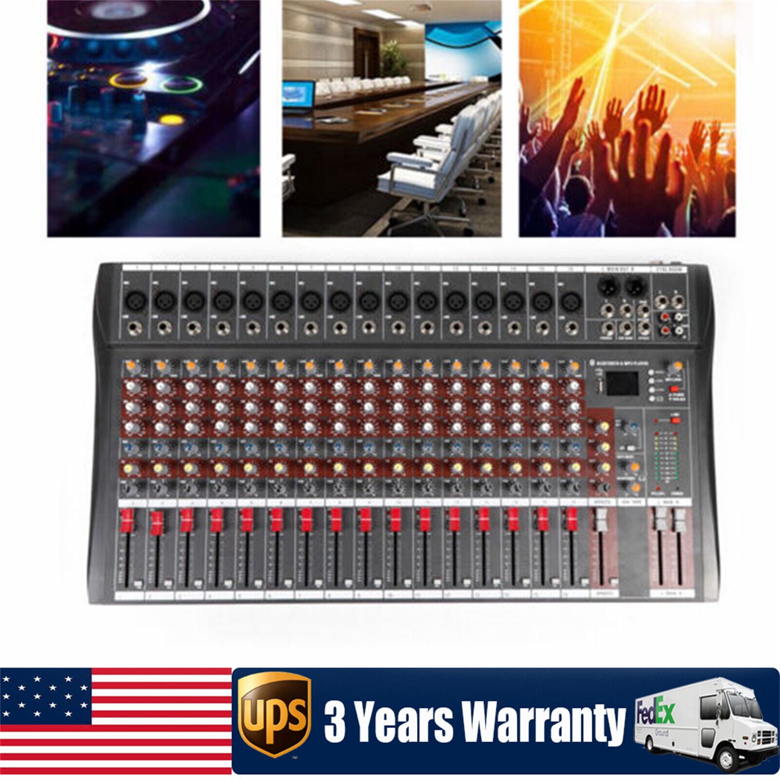 16 Channel Studio Audio Mixer Bluetooth USB Digital Sound Mixing ...
