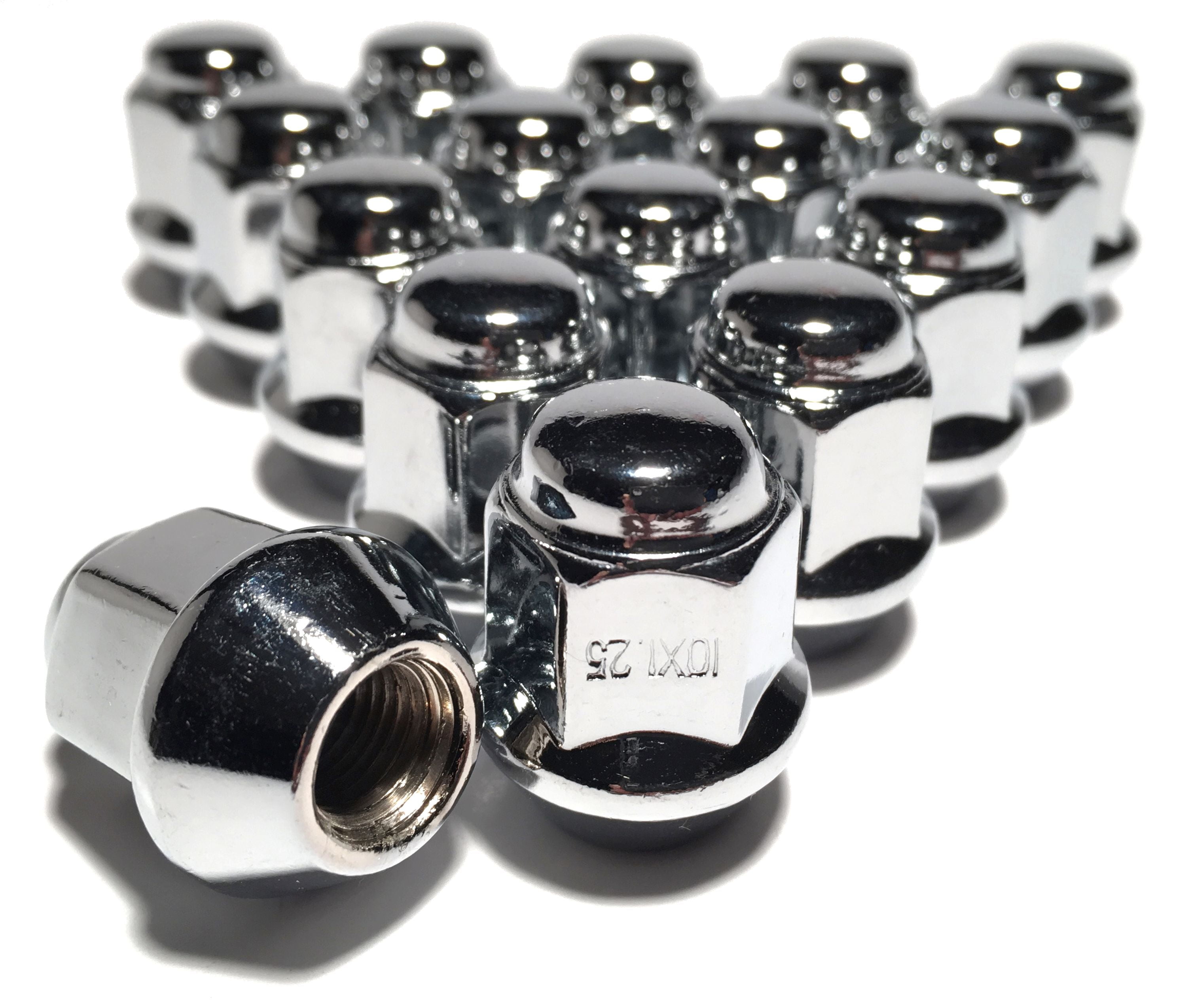 16 Chrome Tapered Base Lug Nut Set 10x1.25 17mm Hex ATV UTV Kodiak ...