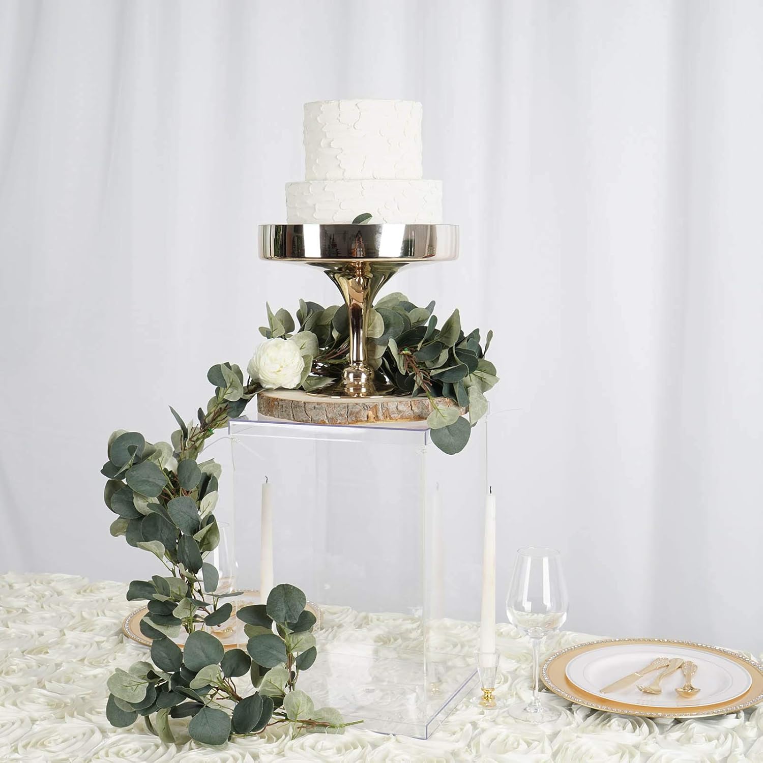 16" Clear Acrylic Pedestal Risers - Transparent Acrylic Display Boxes ...