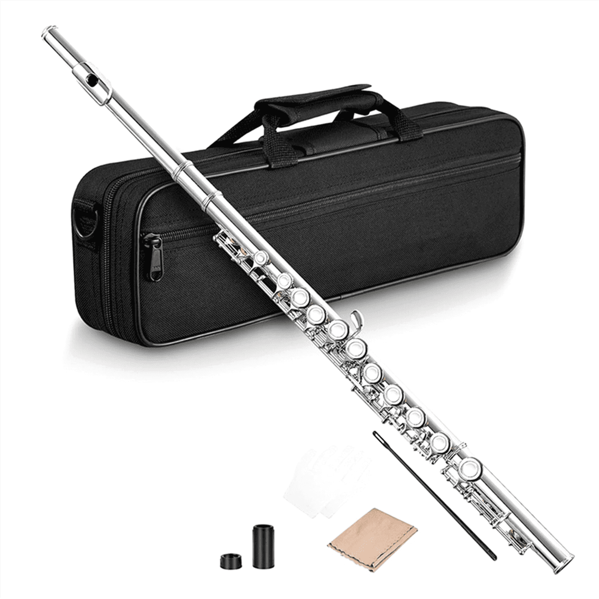 16 Closed Open Holes C Key Professional Transverse Flute Concert ...