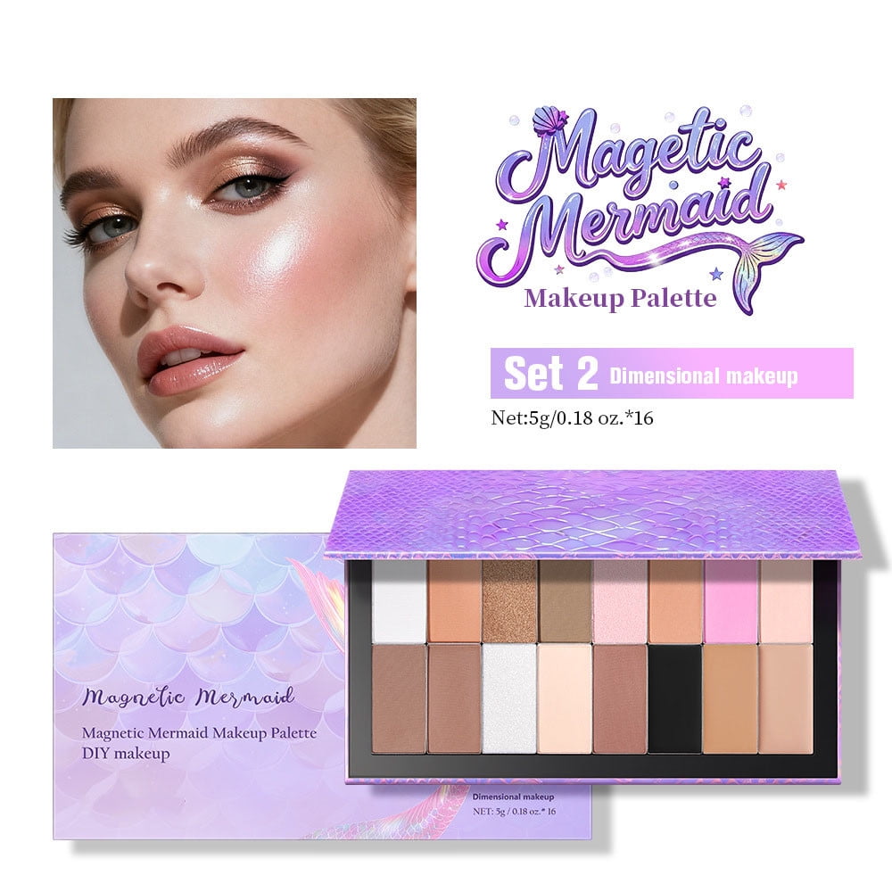 16 Color Eyeshadow Palette, Textured Matte and Pearl Finish Eyeshadows ...