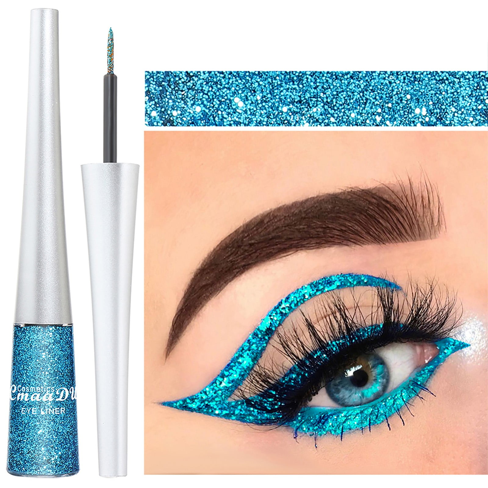 16-Color Glitter Glitter Glitter Eyeliner 12 - Dazzling Glitter Glitter ...