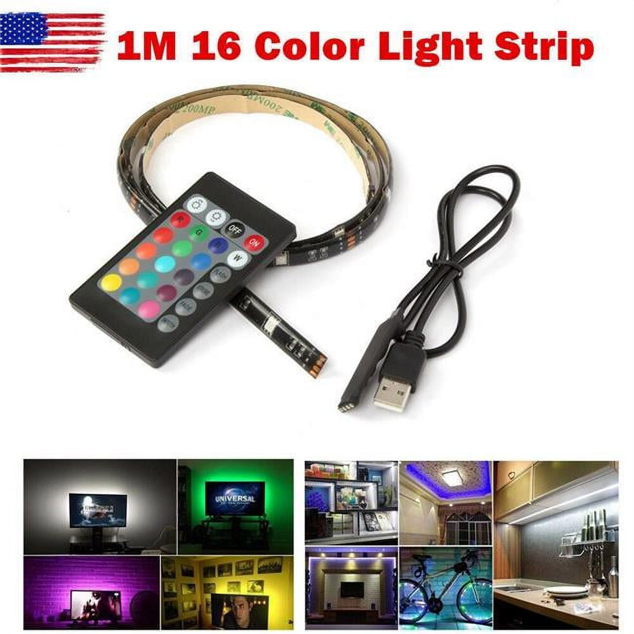 16 Color LED 5050 LED Light Strip Backlight USB Powered - Walmart.com