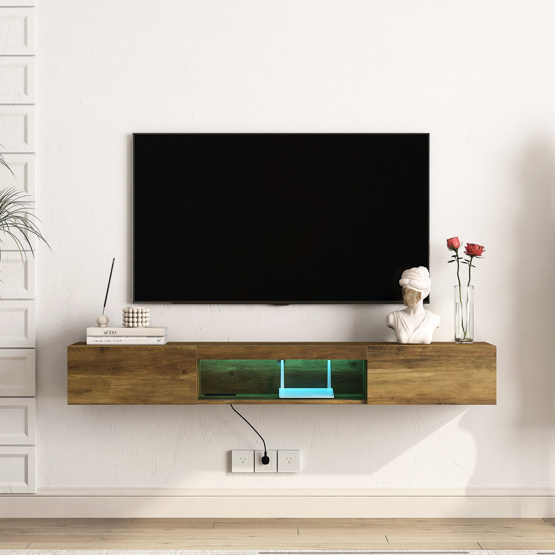 16-Color LED Floating TV Stand - Movie Watching at Home+Stronger Load ...